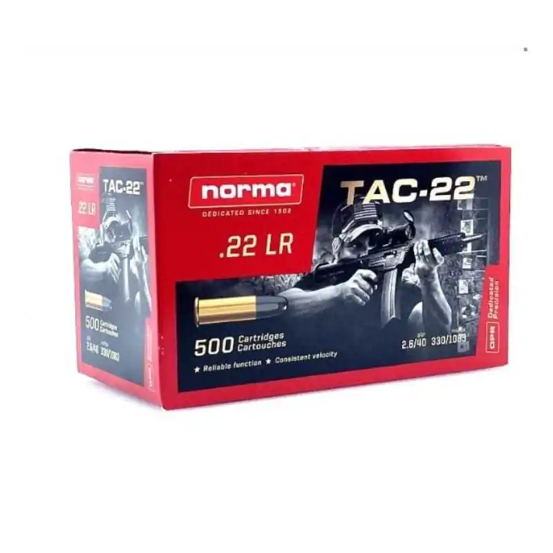 NORMA TAC-22 Kaliber 22lr 2,6 G / 40 gr 1000 STK Packung ... | Waffen Shop